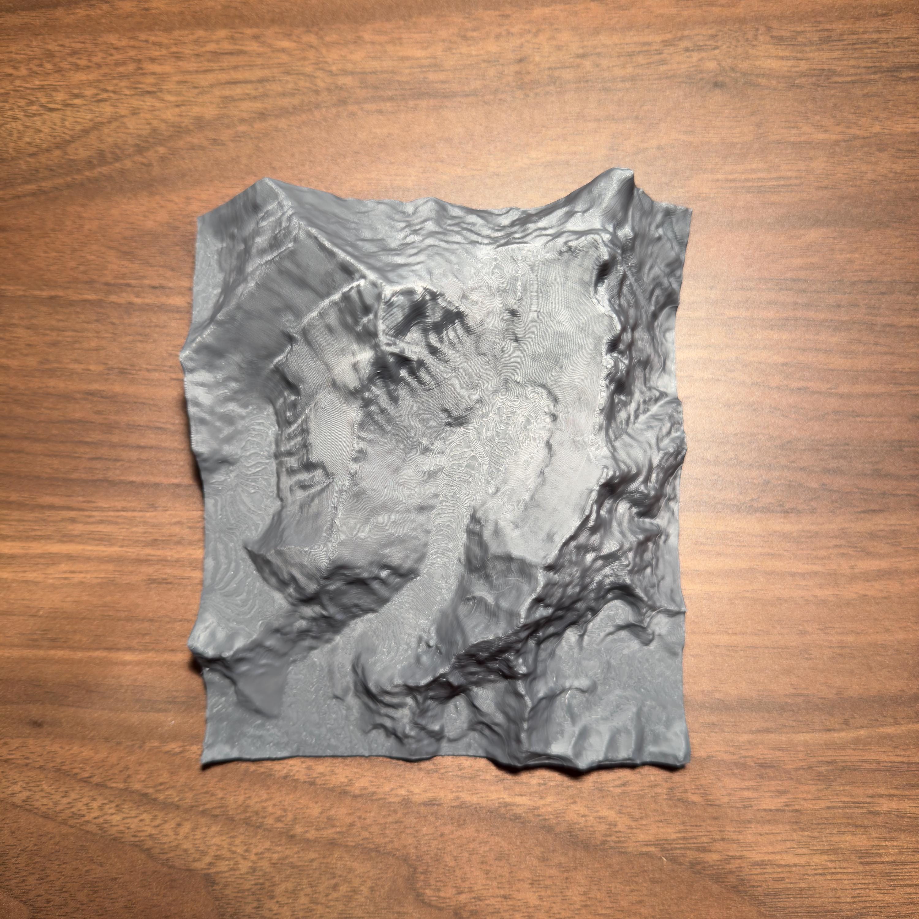 Mount Everest 3D Print Model - Topographic Mountain Art - Rustic ...