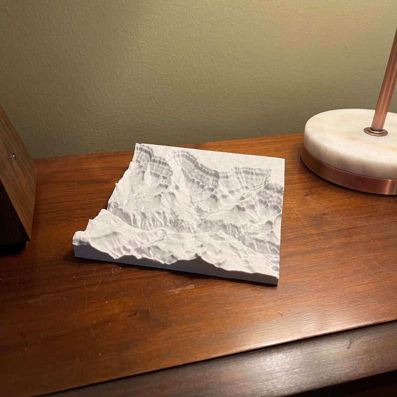 Grand Canyon Topographic Map Sculpture 3D Printed Tabletop Decor for ...