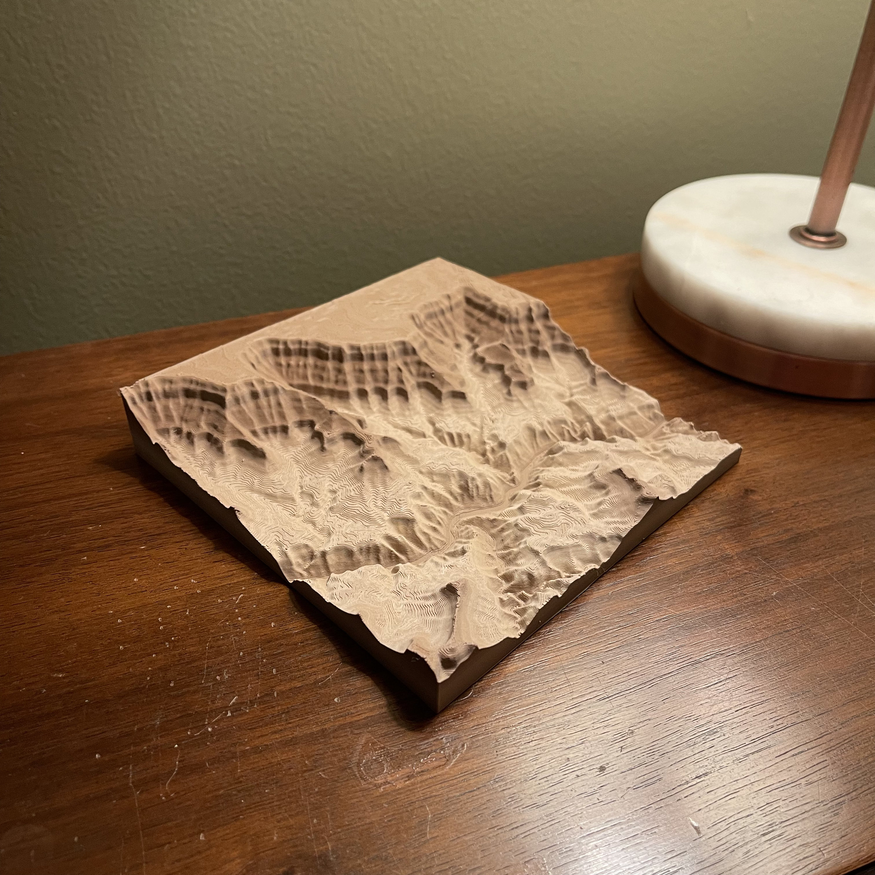 Grand Canyon Topographic Map Sculpture 3D Printed Tabletop Decor for ...