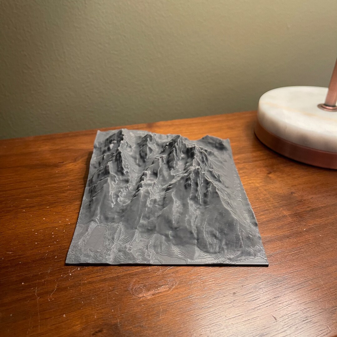 Grand Tetons Topographic 3D Model - PLA Print in Light Gray Stone or ...