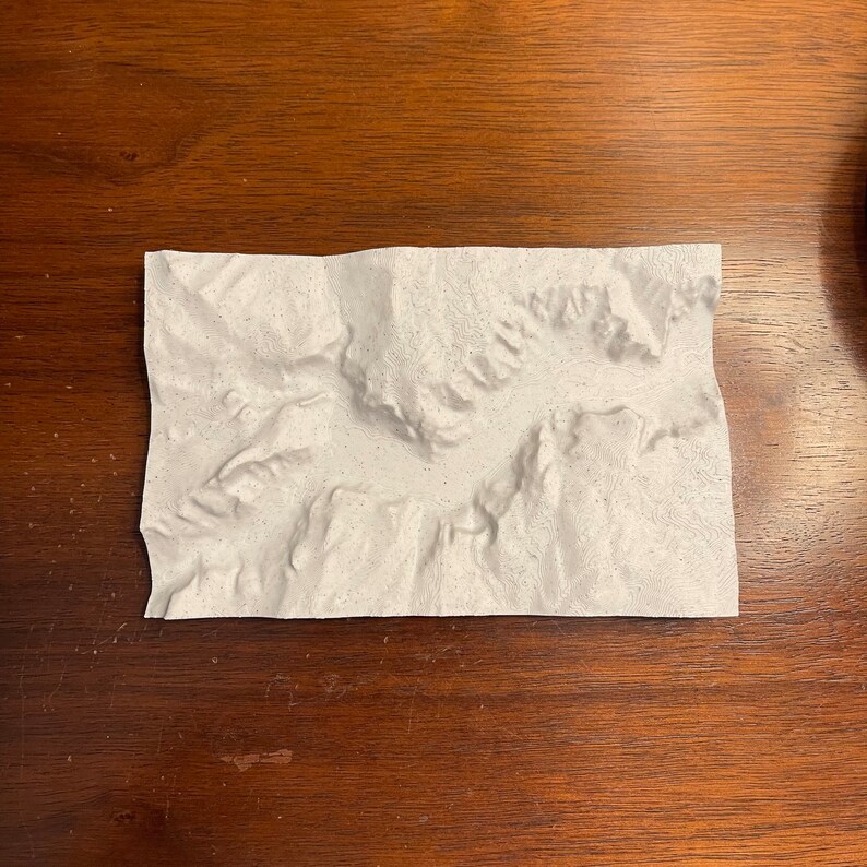 Custom Topographic Model - 3D Printed Light Gray Stone or Slate ...
