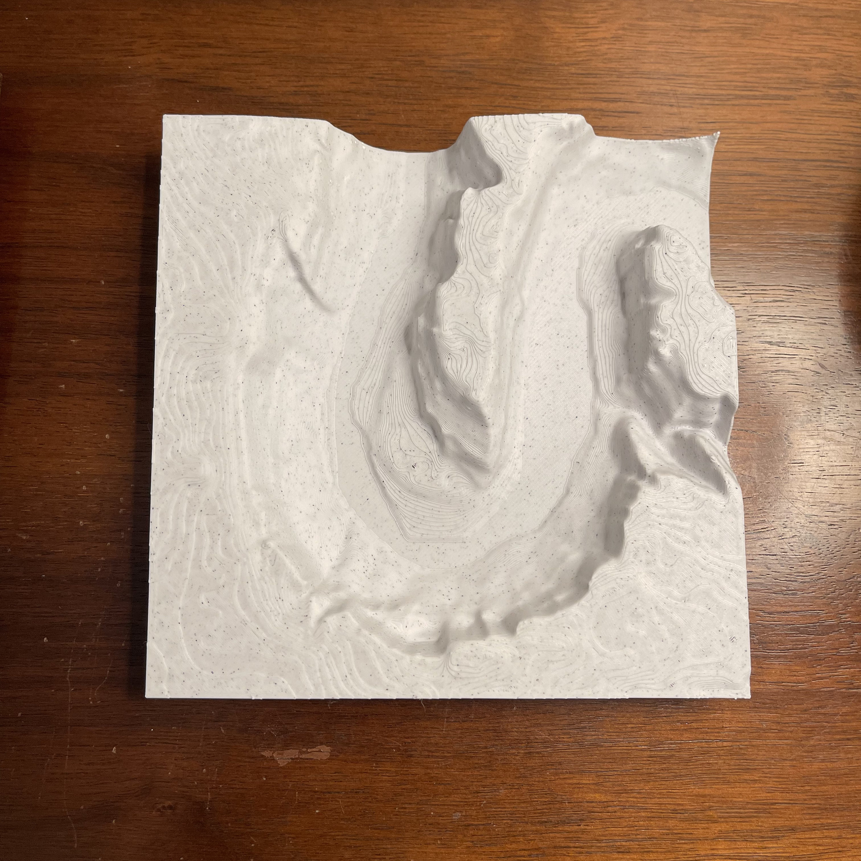 Custom Topographic Model - 3D Printed Light Gray Stone or Slate ...
