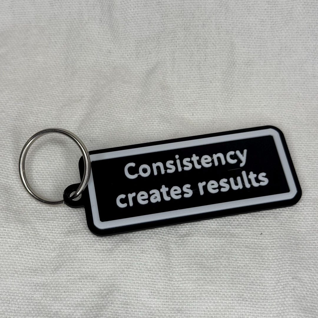 Consistency Create Results 3d-printed Motivational Keychain ...