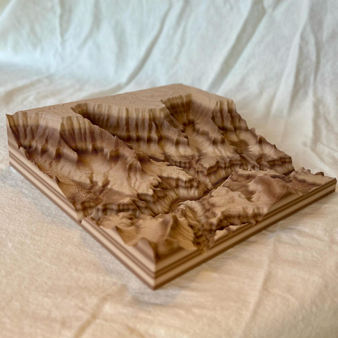 Large Grand Canyon Topographic Map Sculpture - 3D Printed Tabletop ...