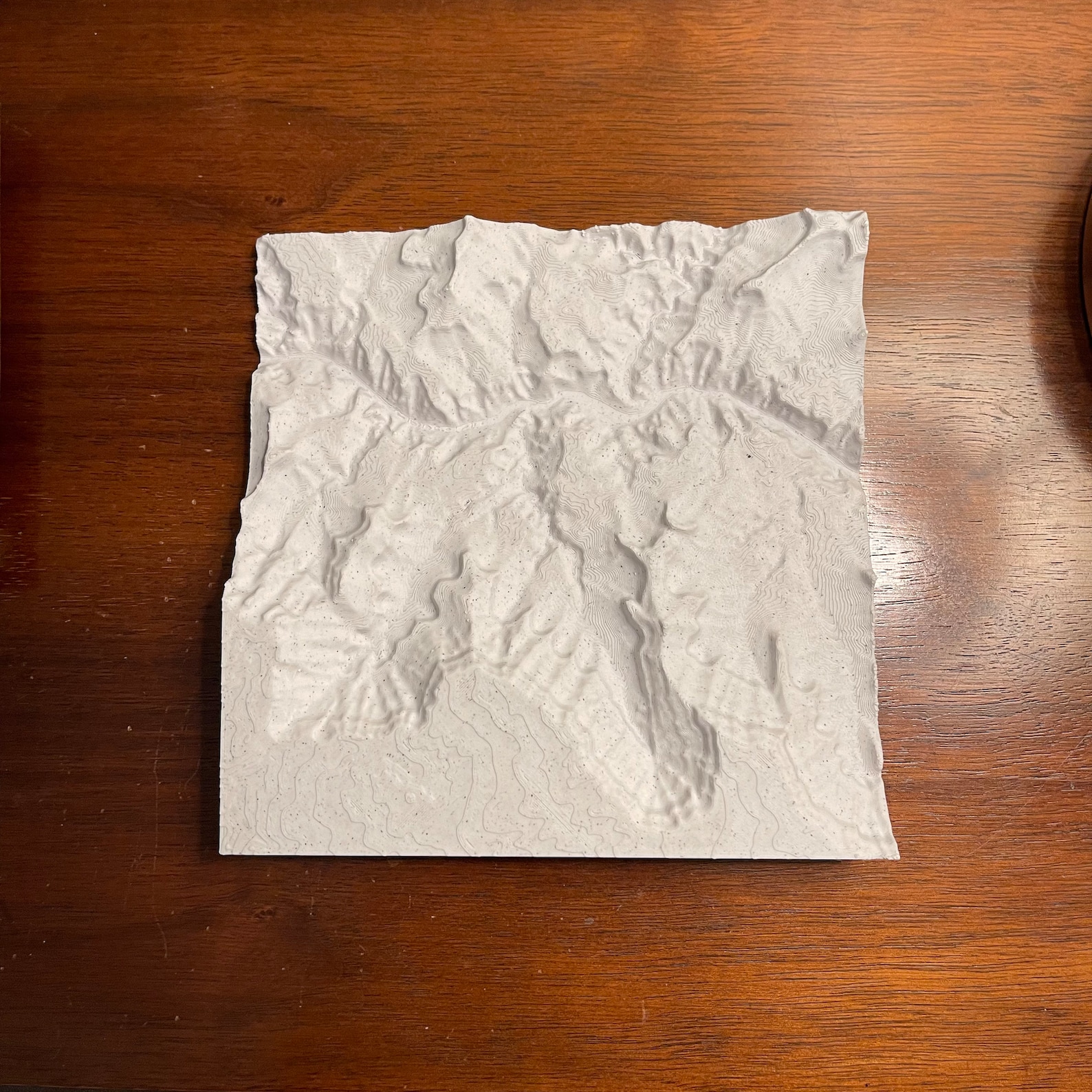 Custom Topographic Model - 3D Printed Light Gray Stone or Slate ...