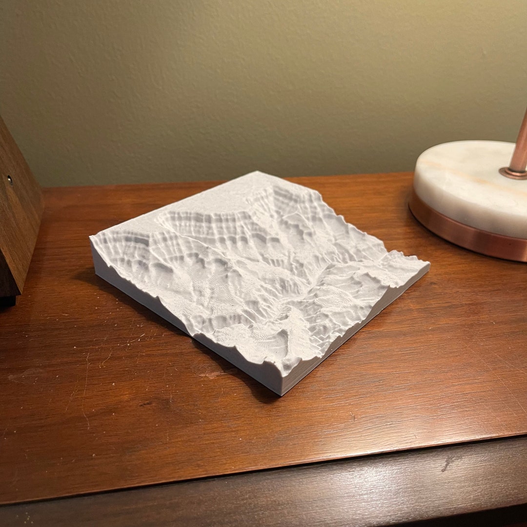 Grand Canyon Topographic Map Sculpture 3D Printed Tabletop - Etsy