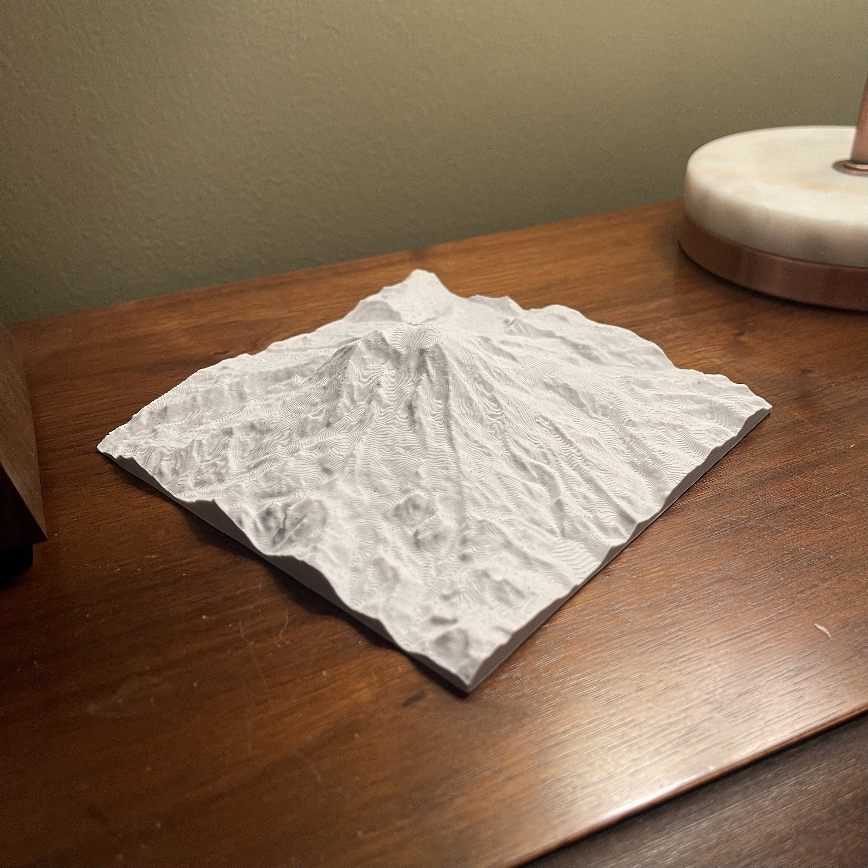 Mount Rainier 3D Topographic Model - Desk Decor, Bookshelf Accent - 3D ...