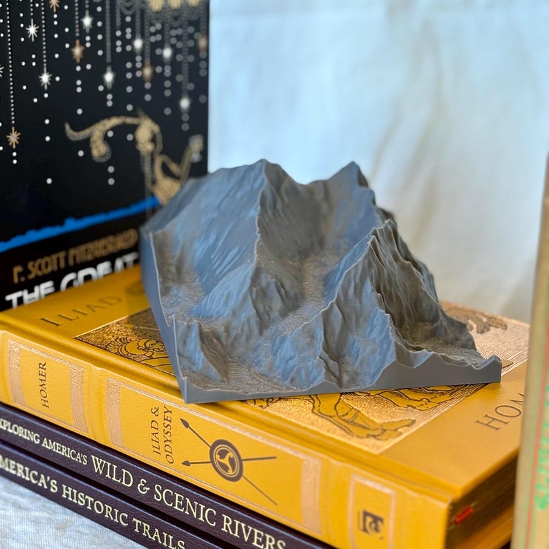 Mount Everest 3D Print Model - Topographic Mountain Art - Rustic ...