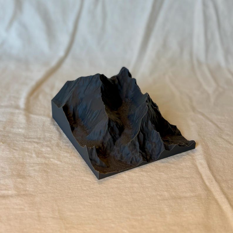 Mount Everest 3D Print Model - Topographic Mountain Art - Rustic ...