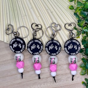 Breast Cancer Awareness Keychain, Pink Ribbon Key Chain, Think Pink ...