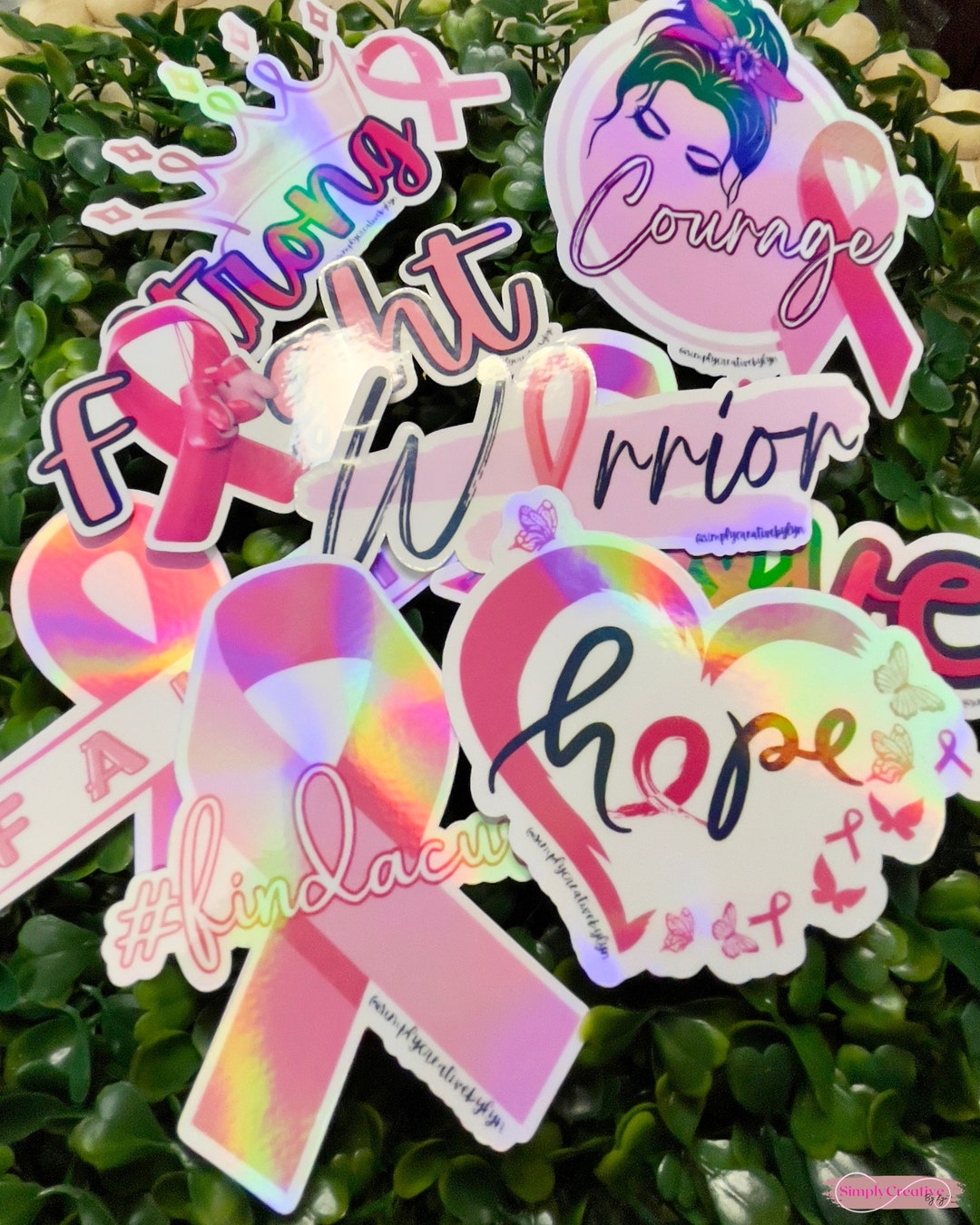 Pink Ribbon Sticker Pack Breast Cancer Awareness Stickers - Etsy