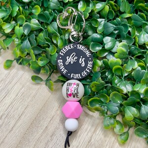 Breast Cancer Awareness Keychain, Pink Ribbon Key Chain, Think Pink ...