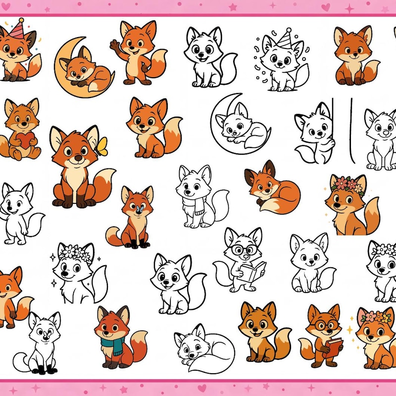 Cartoon Fox Svg - Etsy