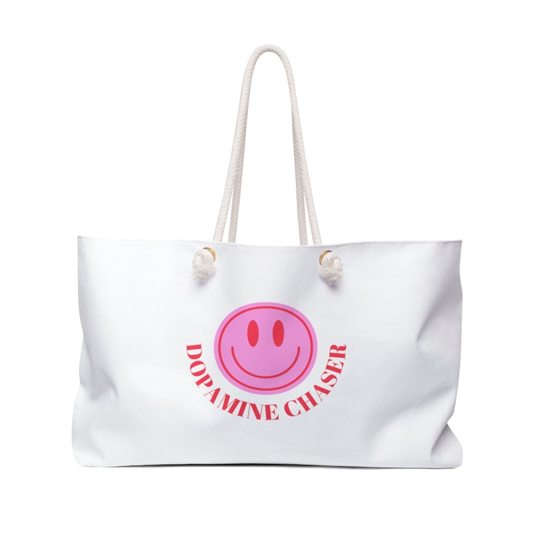 Dopamine ADHD Colorful Funny Tote Bag Smiley Face Beach Bag Colorful ...