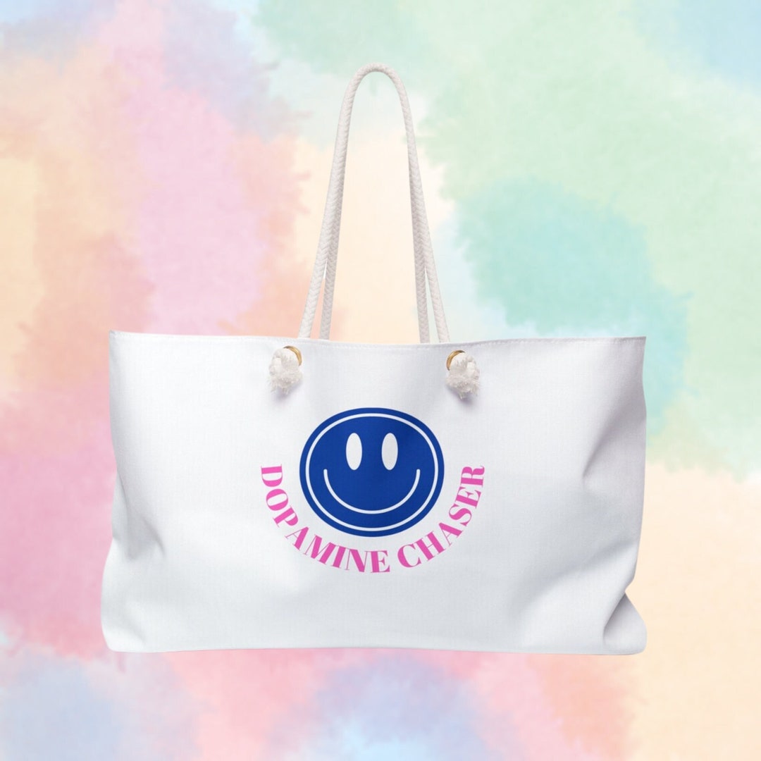 Dopamine Tote Bag for ADHD Minds Smiley Face Print Perfect Dopamine ...
