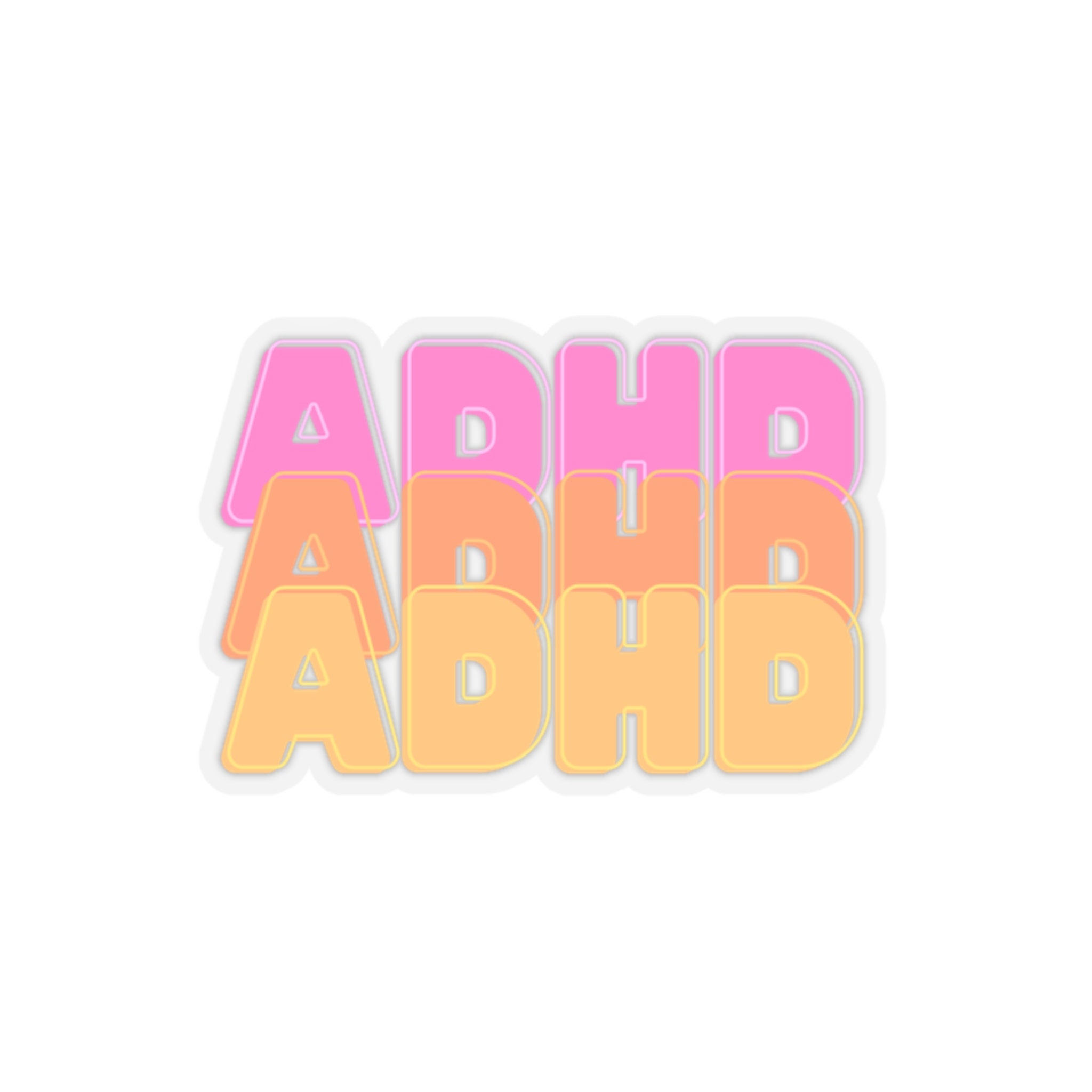 Colorful ADHD Sticker, Vinyl Sticker, Laptop Decal, Water Bottle ...