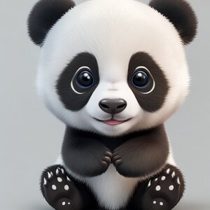 3d Rendered Cute Baby Panda Vector Art, Full Set 4 Images - Etsy