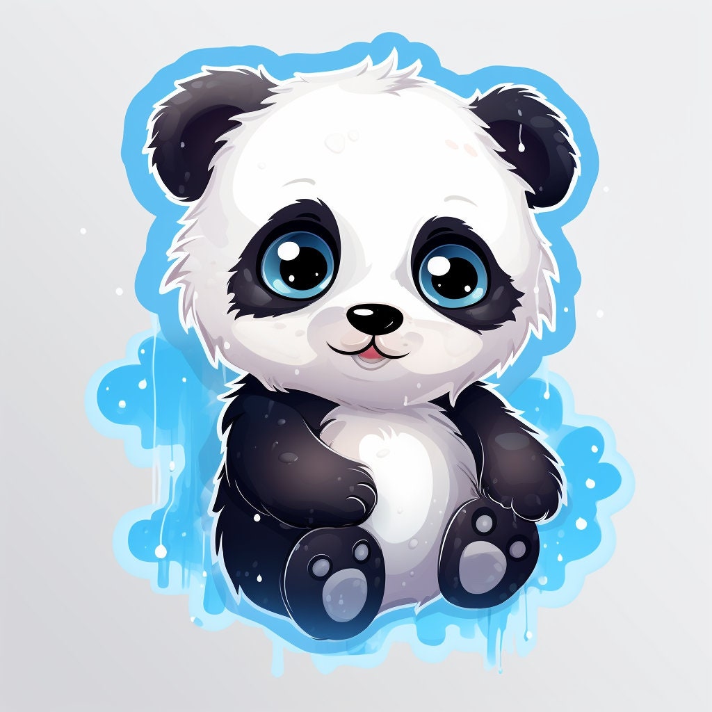 Panda Sticker Design Woopme Cute Panda Vector Colorful - Etsy