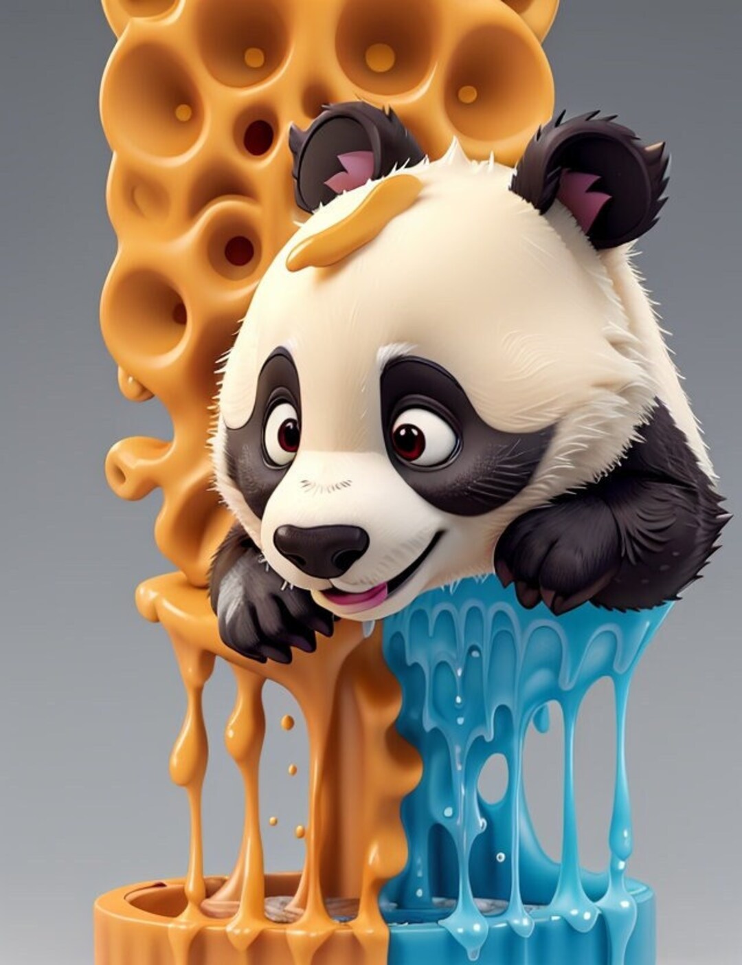 Panda Vector Graphic Dripping, Incredibly High Details, 16k Image 2 - Etsy