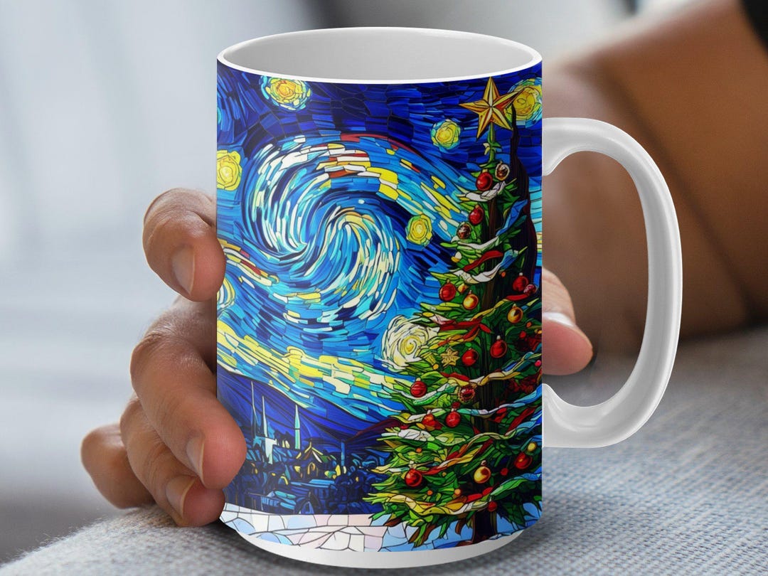 Starry Night Christmas Coffee Mug: Van Gogh Holiday Art - Etsy