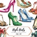 High Heel Shoes Printable Pages // 60 Fussy Cut Digital Images // JPEG ...