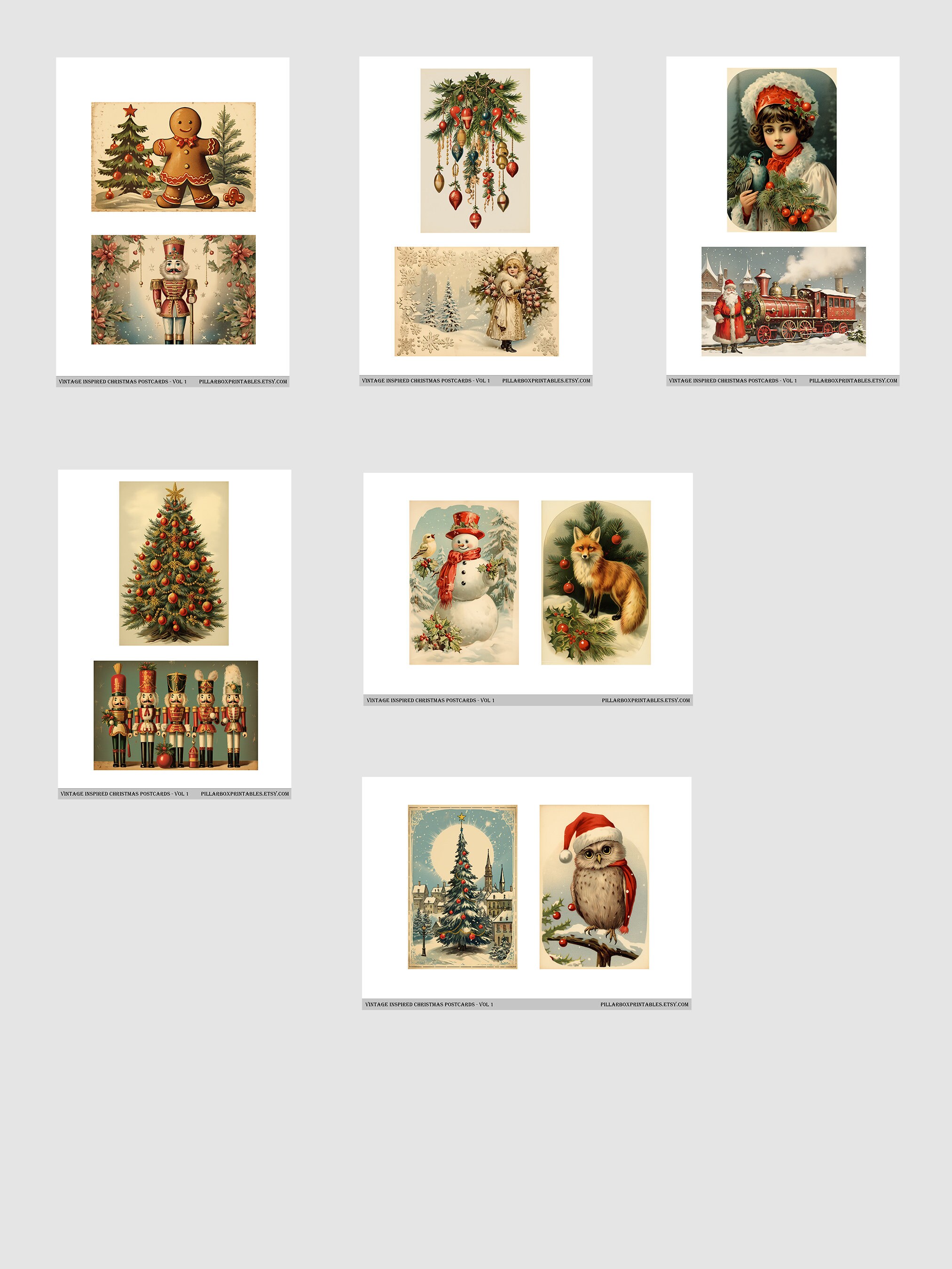 Vintage Inspired Christmas Postcard Printables // 30 Fussy Cut Images ...