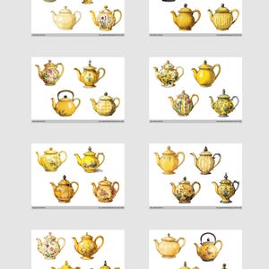 Yellow Teapot Printable Pages // 60 Vintage Inspired Fussy Cut Images ...