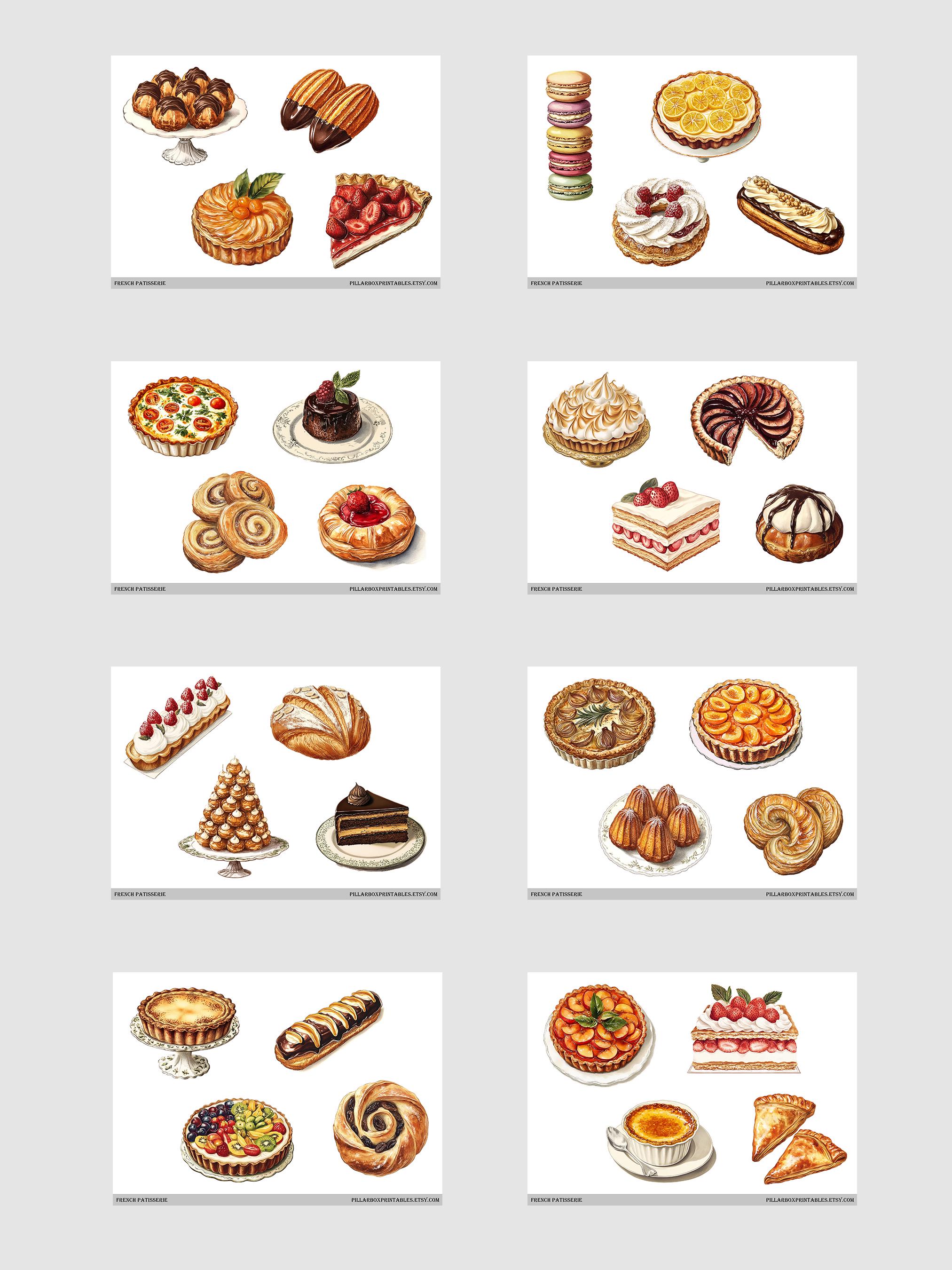 French Patisserie Printable Pages // 60 Vintage Inspired Fussy Cut ...