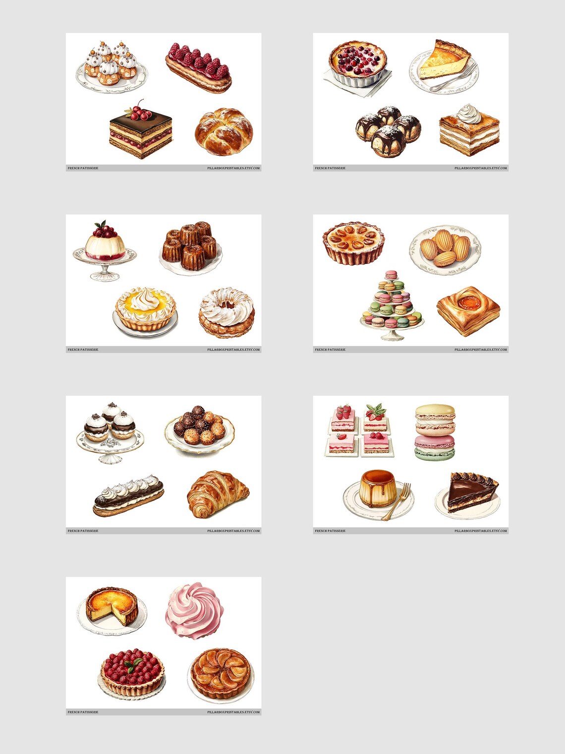 French Patisserie Printable Pages // 60 Vintage Inspired Fussy Cut ...