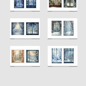 Winter Windows Printable Pages // 60 Vintage Inspired Fussy Cut Images ...