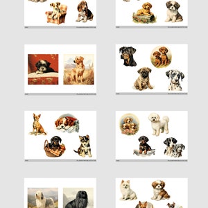 Dogs Fussy Cut Printable Pages // 60 Vintage Inspired Images // Puppies ...