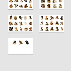 Dogs Fussy Cut Printable Pages // 60 Vintage Inspired Images // Puppies ...
