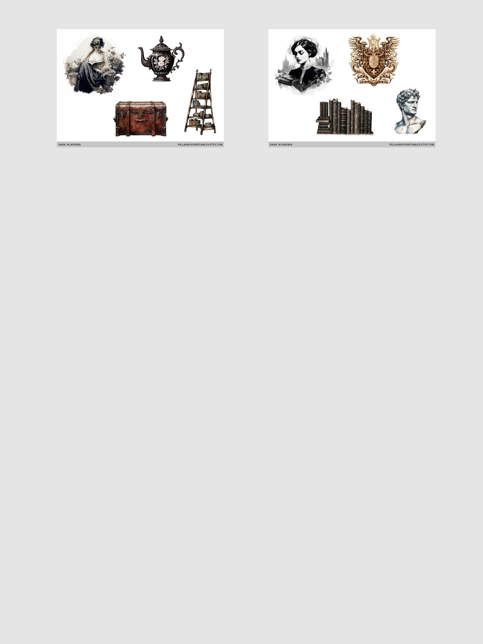 Dark Academia Fussy Cut Printable Pages // 60 Vintage Inspired Images ...