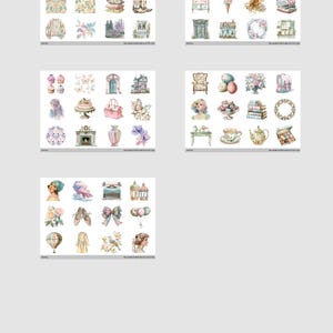 Pastel Theme Printable Pages // 60 Fussy Cut Clip Art Images // Pretty ...