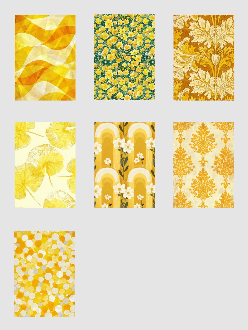 Yellow Printable Pattern Pages // 25 Vintage Inspired Print at Home ...