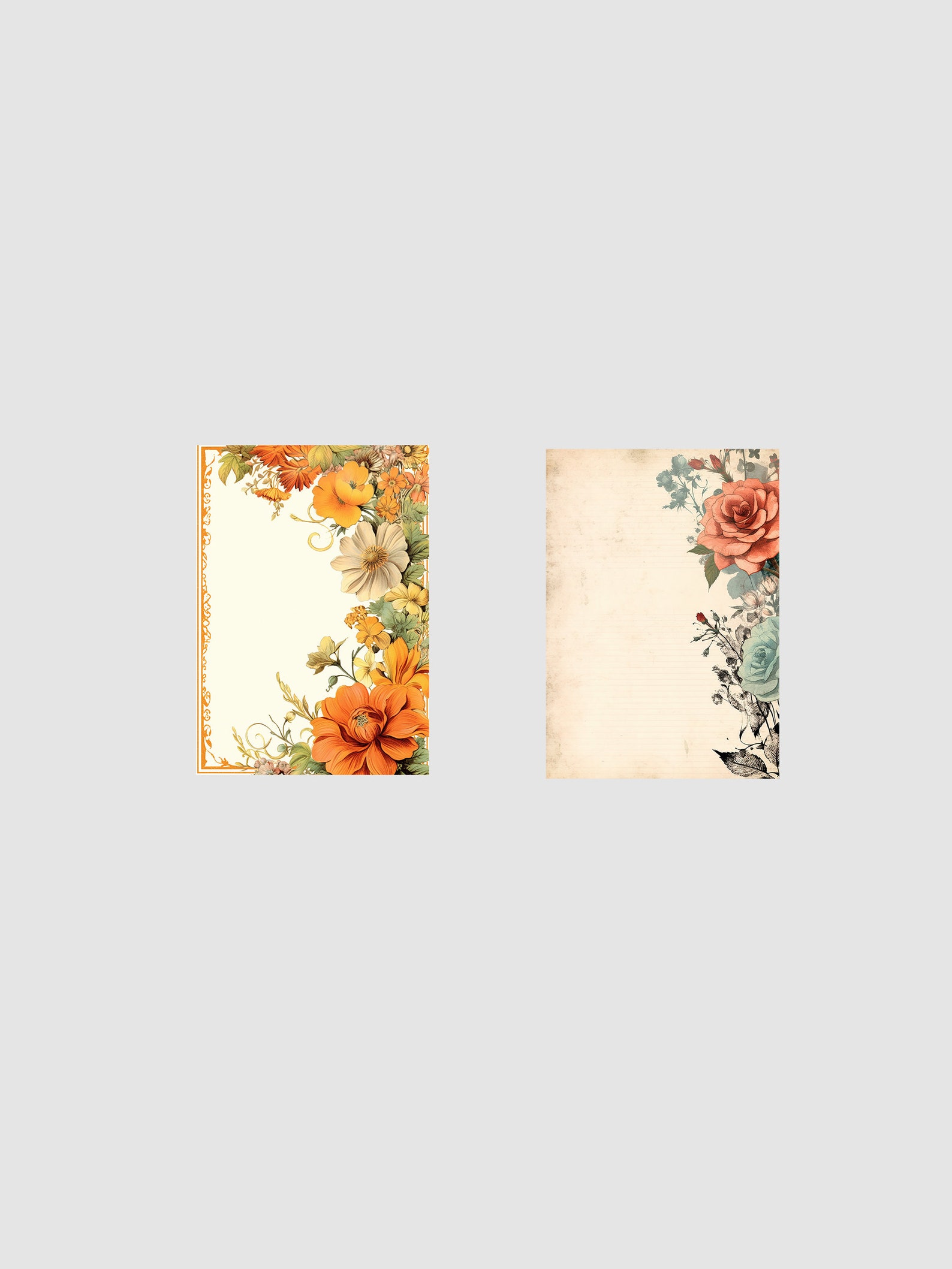 Floral Printable Journal Pages // 20 Vintage Inspired Flower Journaling ...