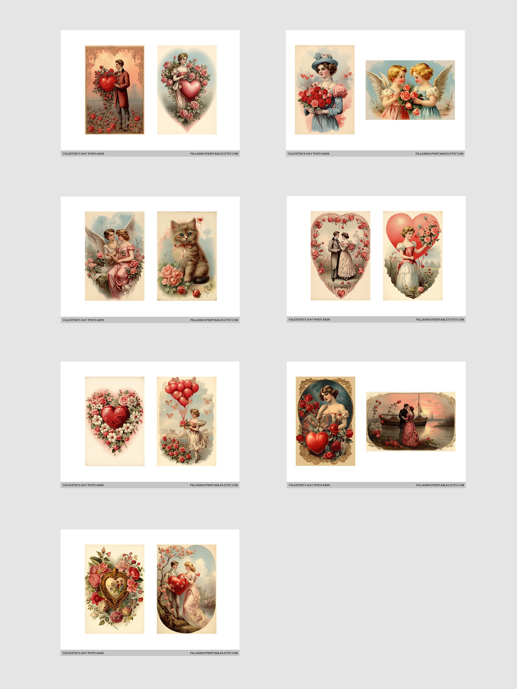 Valentine's Day Postcards // 30 Vintage Inspired Images // Love ...