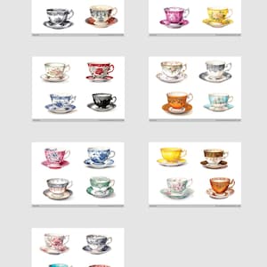 Teacups Fussy Cut Printable Pages // Vintage Inspired Print at Home ...