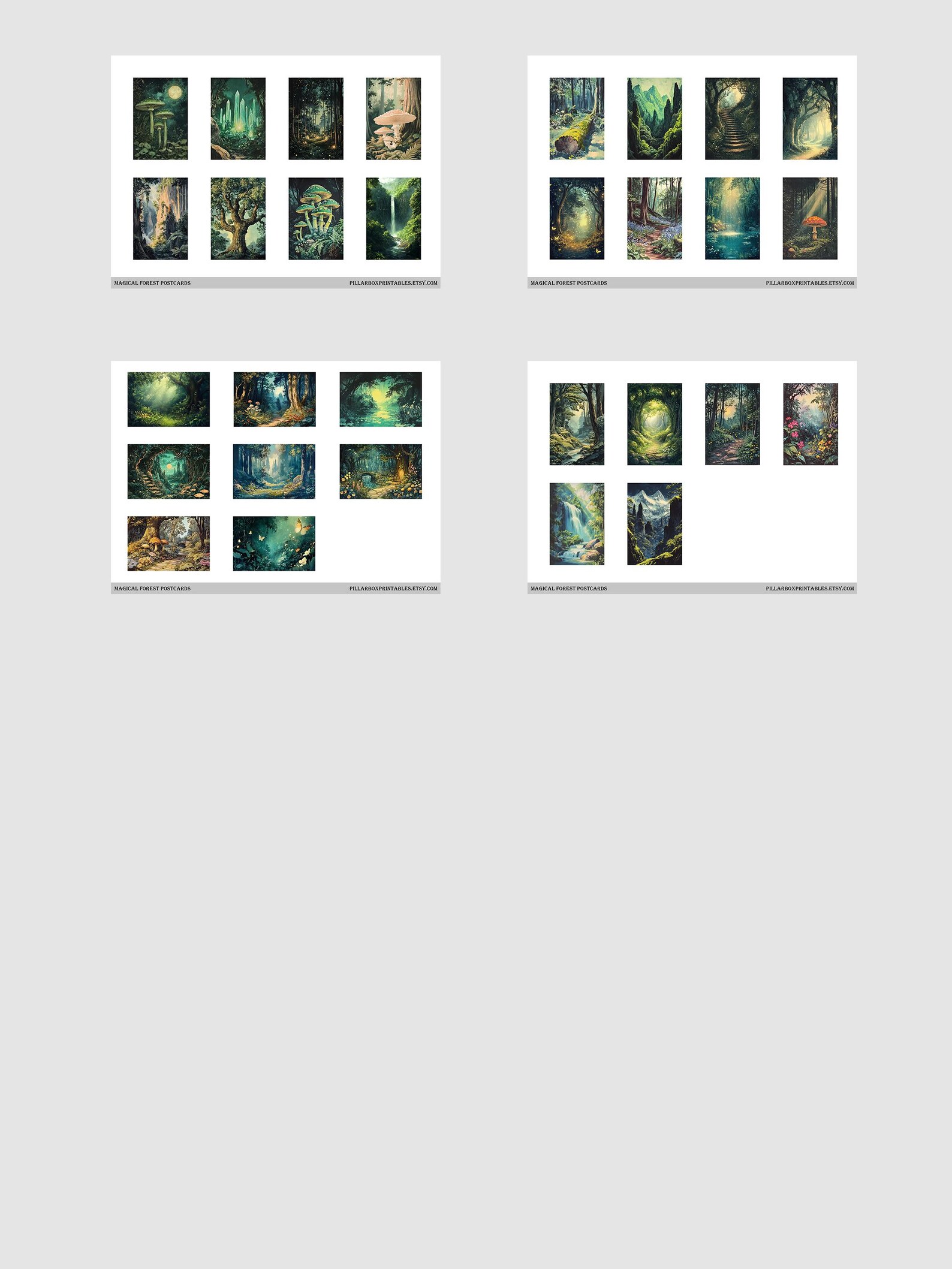Magical Forest Postcard Printable Pages // 30 Vintage Inspired Images ...