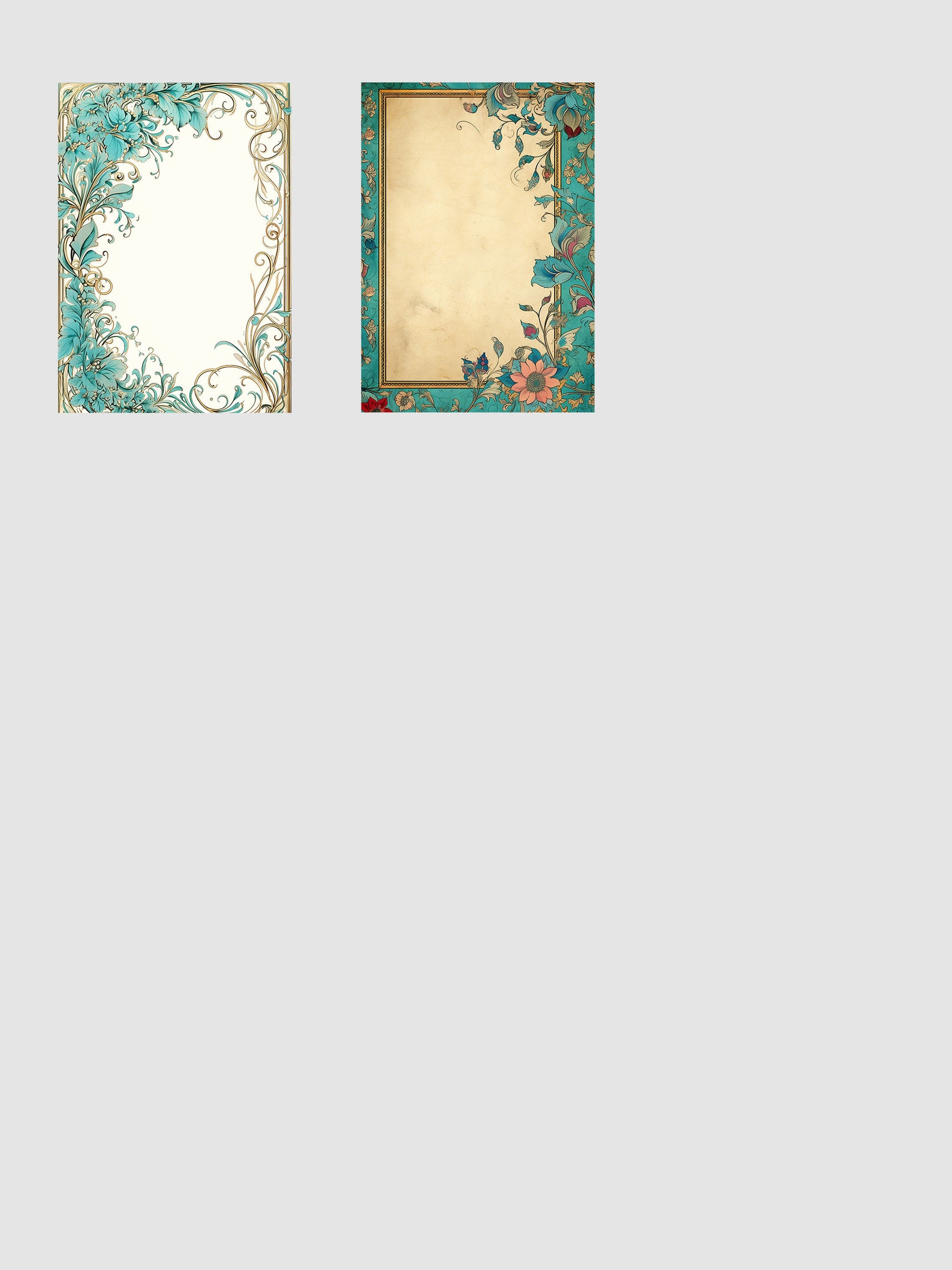 Turquoise Printable Journal Pages // 20 Journaling Papers // Digital ...