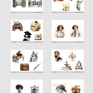 Light Academia Printable Pages // 60 Vintage Inspired Fussy Cut Images ...