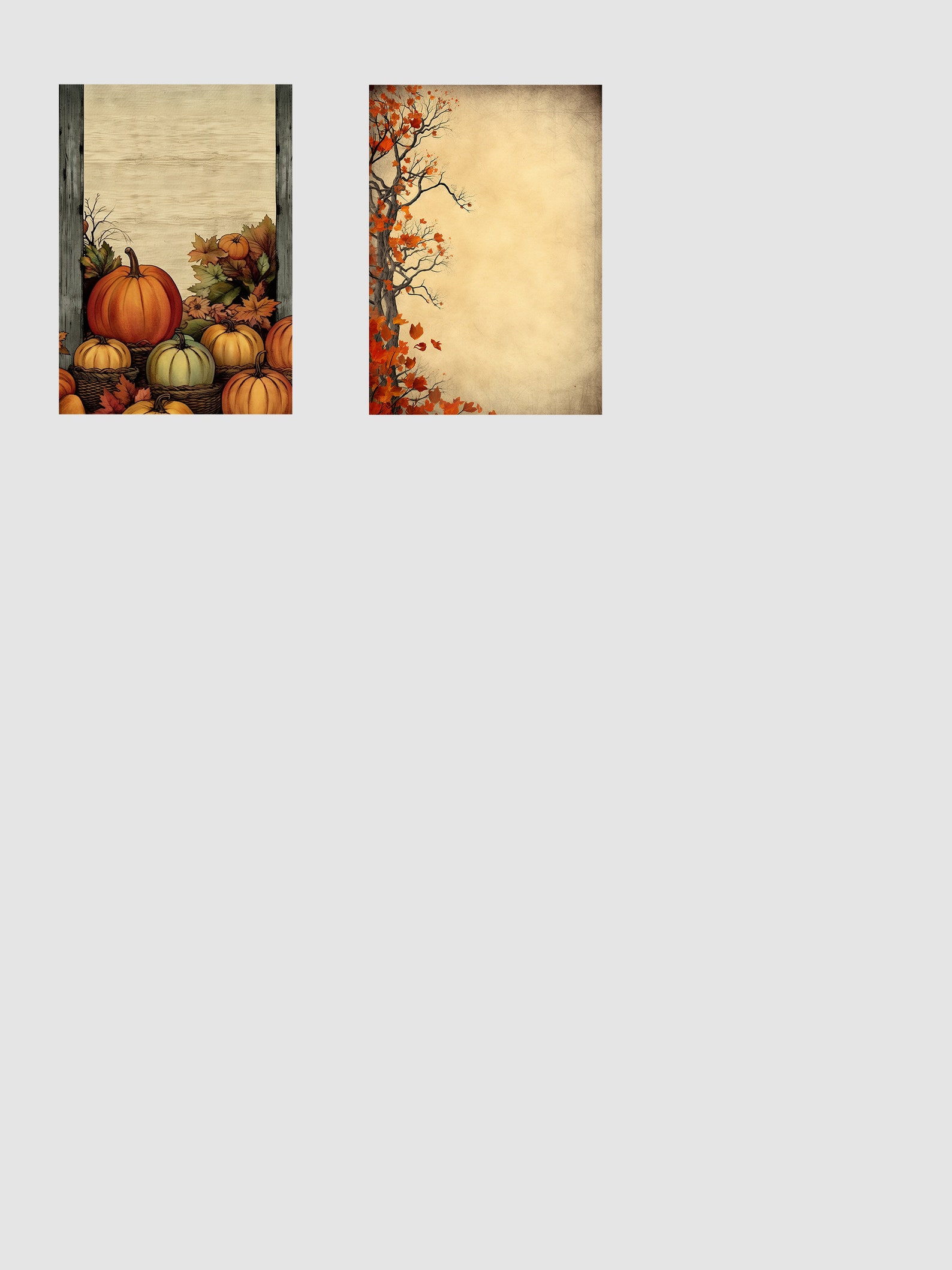 Autumn Printable Journal Pages // 20 Digital Ephemera Papers // Fall ...