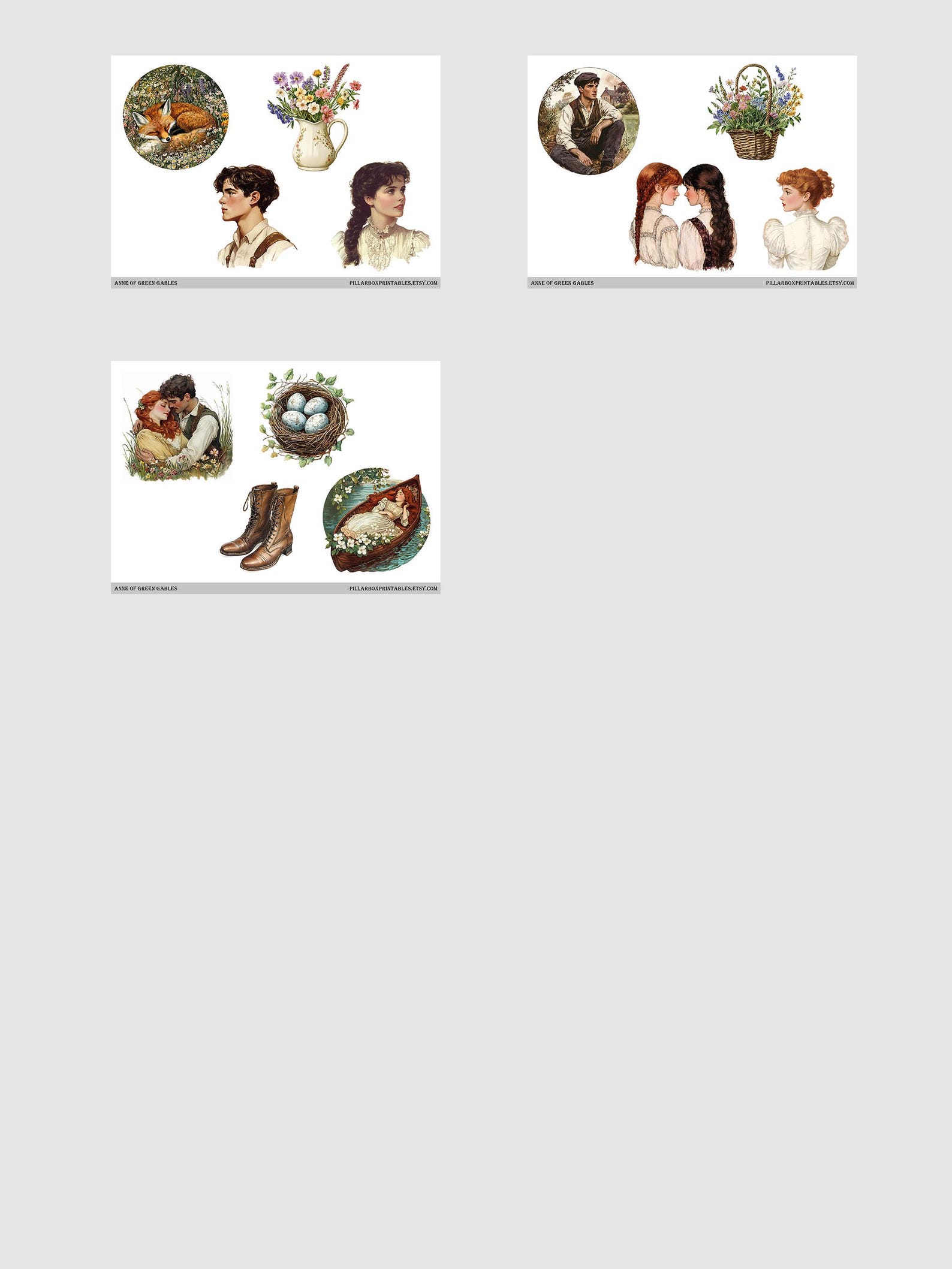 Anne of Green Gables Theme Printable Pages // 60 Vintage Inspired Fussy ...