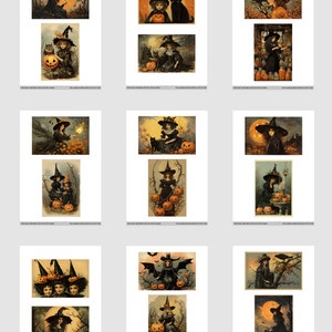 Witch Postcard Printables // 30 Vintage Inspired Fussy Cut Images ...