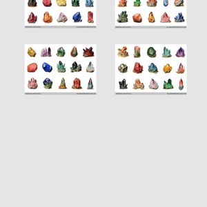 Gemstones and Crystals Printable Pages // 60 Vintage Inspired Fussy Cut ...