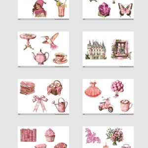 Pink Theme Printable Pages // 60 Vintage Inspired Clip Art Images ...