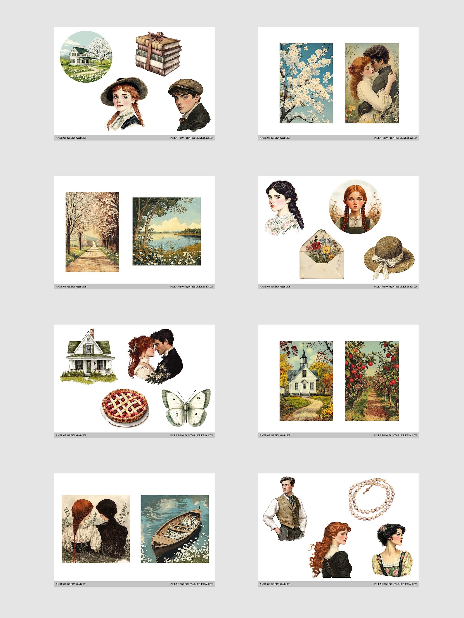 Anne of Green Gables Theme Printable Pages // 60 Vintage Inspired Fussy ...