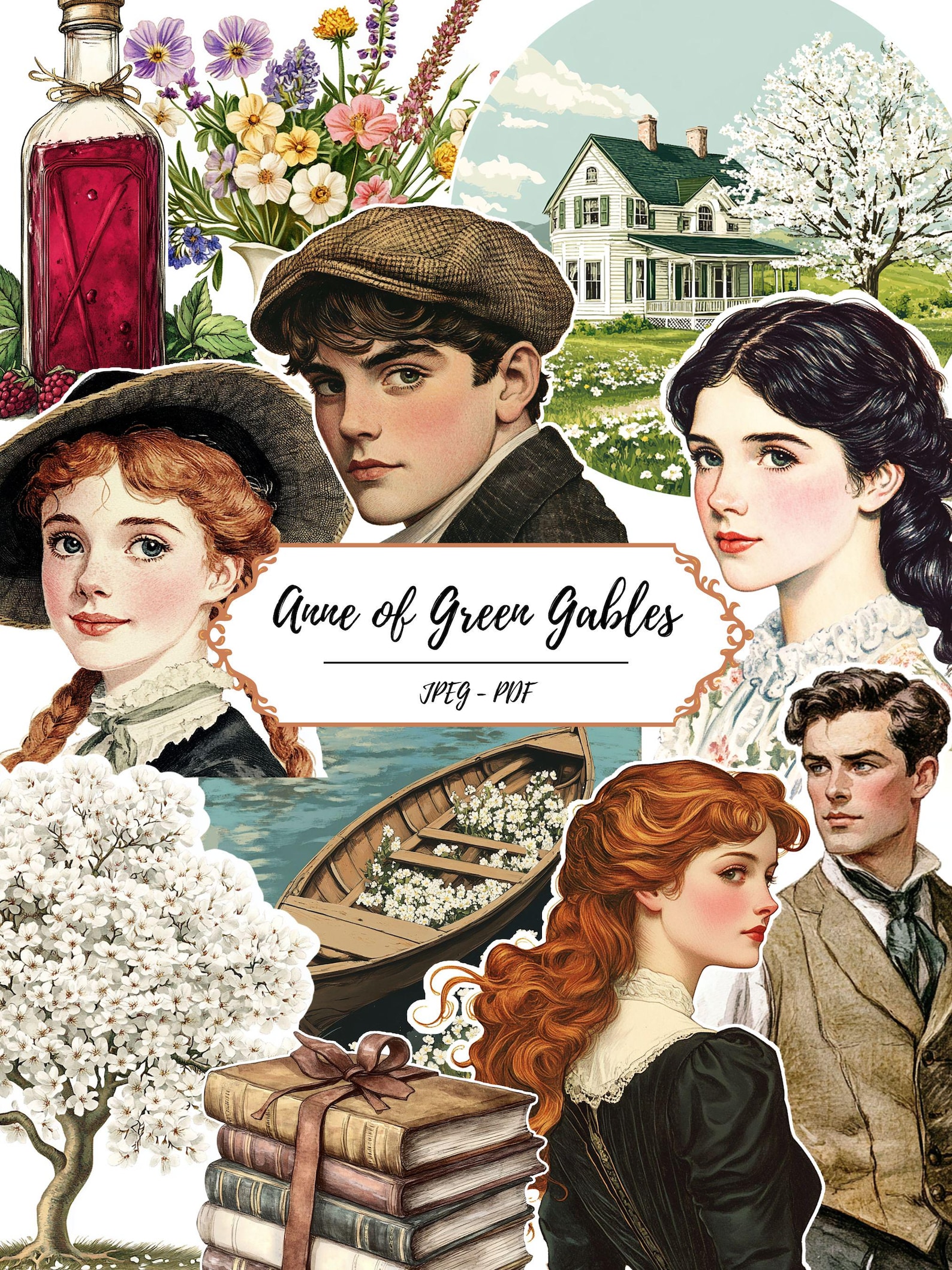 Anne of Green Gables Theme Printable Pages // 60 Vintage Inspired Fussy ...