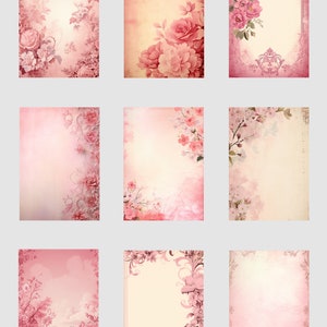 Pink Floral Printable Journal Pages // 20 Journaling Digital Ephemera ...