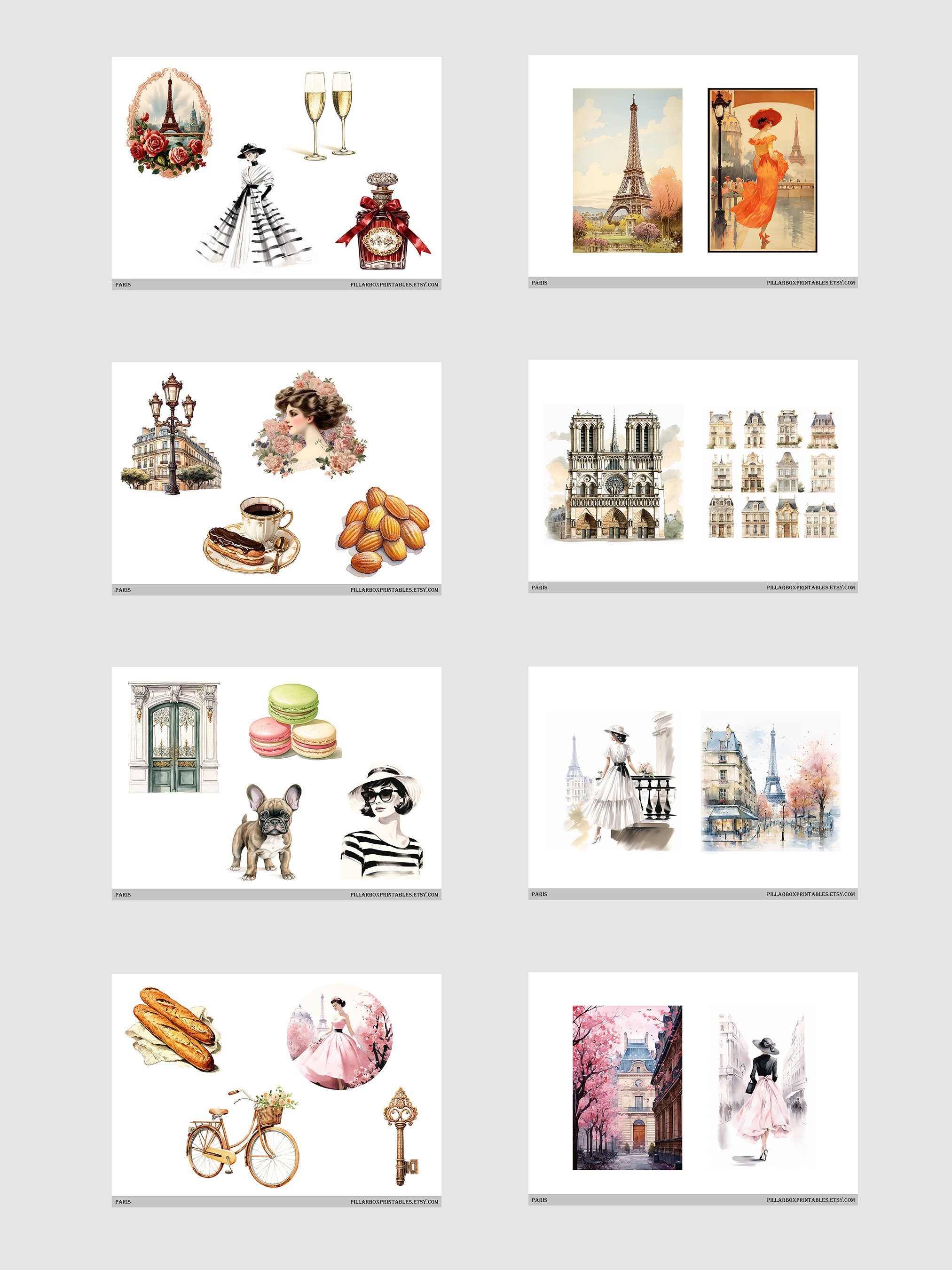 Paris Junk Journal Printable Pages // Vintage Inspired Fussy Cut Images ...